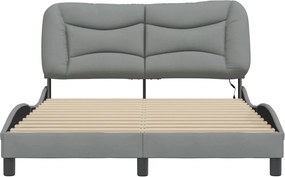 Rám postele s LED bez matrace Hvar Světle šedá 120x200 cm Látka 3213690
