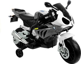 LEAN CARS Elektrická motorka pro děti BMW S1000RR stříbrná tříkolová