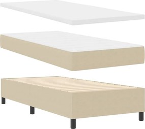 Postel s boxspringem s čelo Světle šedá a bílá 80 x 200 cm 3337534