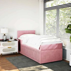 Box spring postel s matrací růžová 80 x 200 cm samet 3287589