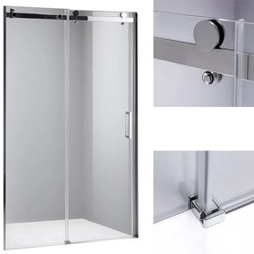 BPS-koupelny Posuvné sprchové dveře HYD-PD03 120 chrom/transparent pro instalaci do niky