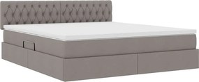 Postel s úložným prostorem a matrací Taupe 180 x 200 cm Samet 3370590