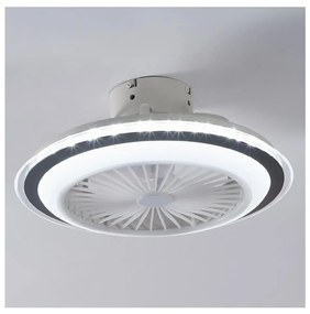 Eglo | Eglo 35141-LED Stmívatelný stropní ventilátor ALBUFEIRA 25,5W/230V bílá/šedá +DO | EG35141