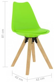 Jídelní židle 2 ks plast / umělá kůže / buk Dekorhome Zelená