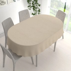 Biante Oválný ubrus/imitace broušené kůže Alcantara ALC-007 Krémově béžový 120x160 cm