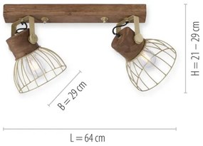 Leuchten Direkt 11487-60 - Bodové svítidlo ALAMI 2xE27/25W/230V
