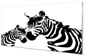 Obraz na skle malované zebra 100x50 cm