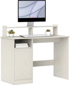 HOMCOM Moderní stůl s policí a otevřeným oddílem s monitorem pro studijní ložnici a domácí kancelář 108x50x94 cm Krémový | Aosom