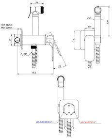 Sapho Sapho, SPY podomítková baterie s bidetovou sprškou, zlato mat, PY13/19