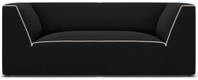 Černá čalouněná dvoumístná pohovka MICADONI Ruby 174 cm
