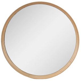 Hnědé kulaté nástěnné zrcadlo Fimone - Ø 80*8 cm
