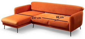Designová sedačka Eilika 270 cm oranžová - levá
