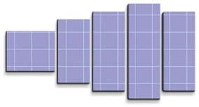 Sablio Obraz - 5-dílný Čtvercový vzor fialové - 100x60 cm