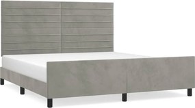Rám postele bez matrace světle šedý 160 x 200 cm samet 3125824