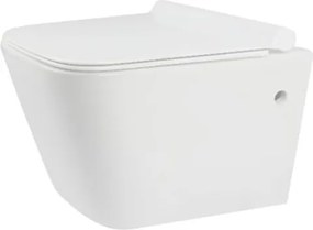 Rea Ryan Rimless Slim, závěsná WC mísa, bílá, REA-C7400