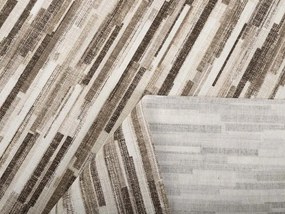 Biante Dekorační čtvercový ubrus Porto PRT-017 Hnědo-béžové proužky 90x90 cm