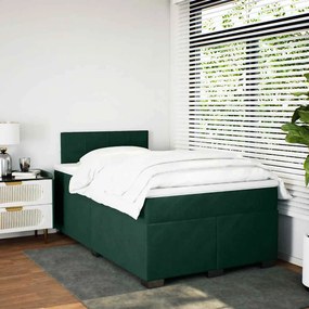 Box spring postel s matrací tmavě zelená 120x190 cm samet 3286261