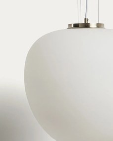Bílé závěsné svítidlo se skleněným stínidlem ø 25 cm Ardali – Kave Home