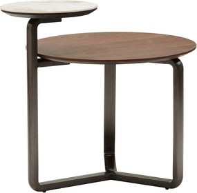 Hnědý kulatý konferenční stolek z eukalyptového dřeva 55x67 cm Imperia – Premier Housewares