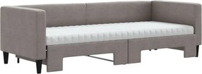 Válenda s přistýlkou a matracemi taupe 80 x 200 cm textil 3196594