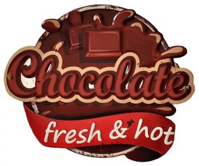 Hnědá kovová nástěnná cedule Chocolate – 45x1x36 cm
