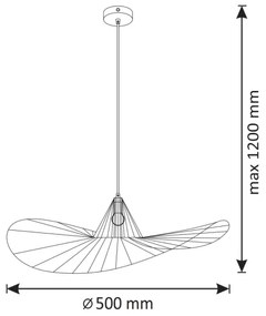 Lustr na lanku ABANO 1xE27/20W/230V