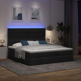 Osmanský rám postele s matrací černá 160x200cm textil 3314102