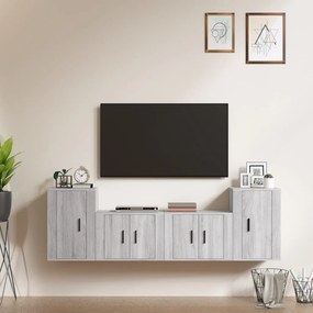 4dílný set TV skříněk šedý sonoma kompozitní dřevo 3188548