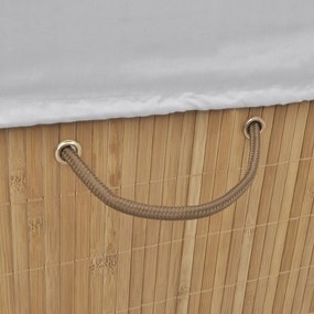 Bambusový koš na prádlo čtverhranný přírodní odstín