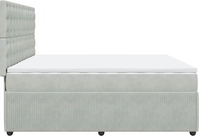 Box spring postel s matrací světle šedá 200x200 cm samet 3294742
