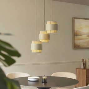 Moderní závěsné svítidlo béžové s lanem 3-světla - Kora