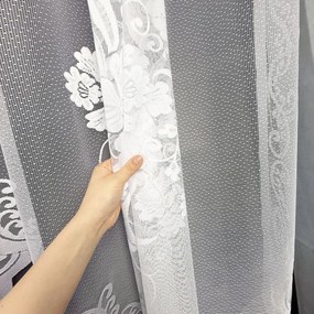 Hotová žakarová oblouková záclona bílá Ervi 7263