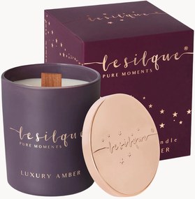 Ručně vyrobená vonná sójová svíčka's dřevěným knotem Luxury Amber, 300 g