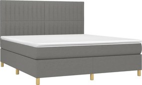 Box spring postel s matrací tmavě šedá 160x200 cm textil 3142506