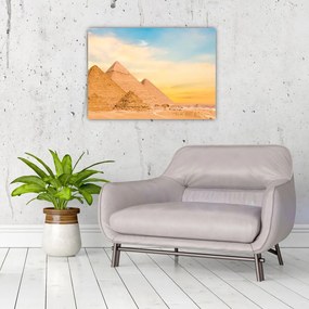 Skleněný obraz egyptských pyramid (70x50 cm)