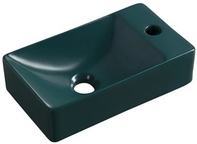 Sapho Sapho, MARGITHA keramické umyvadlo 38x22cm, otvor pro baterii vpravo, petrolejová, MGT38220