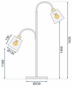 Toolight - Podlahová lampa APP924-2F, černá, OSW-06328