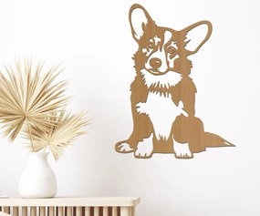 dřevo života Dřevěná dekorace psa Corgi Zvolte rozměr (cm): 30x40, Zvolte barvu dekoru: Buk