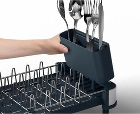 Černý nastavitelný plastový odkapávač 31x19 cm Extend Slim Steel – Joseph Joseph