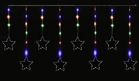 Vánoční LED vánoční závěs s 8 hvězdami, 3m, 196 LED, různé barvy na výběr Barva: Růžová
