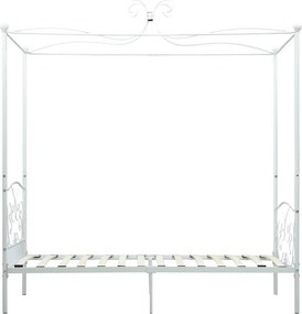 Rám postele s nebesy bílý kovový 100 x 200 cm 284469