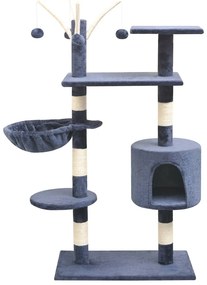 Škrabadlo pro kočky se sisalovými sloupky, 125 cm, tmavě modrá 170484
