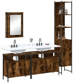 4dílný set koupelnového nábytku kouřový dub kompozitní dřevo