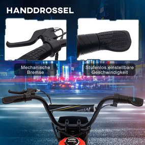 Elektrická motorka pro děti, 24V dětská motorka s klaksonem, světlem, s otočným plynem, 8-16 km/h, 8-12 let, červená
