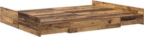 Rám postele s úložným prostorem s čelo Staré dřevo 140 x 190 cm 3335315