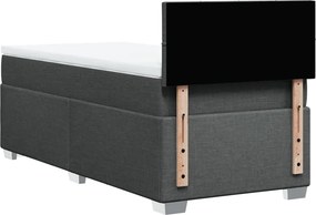 Box spring postel s matrací tmavě šedá 100 x 200 cm textil 3285800
