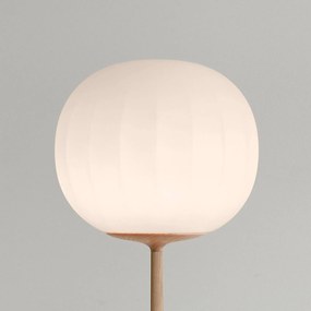 Luceplan Lita stojací lampa skleněné stínidlo 30 cm, jasan