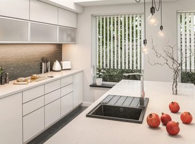 Laveo Margarita, 1-komorový granitový dřez 790x490x230 mm, černá, LAV-SBM_711T