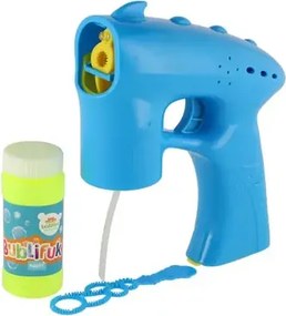 TEDDIES Bublifuk pistole modrá 13 cm / Hračka na bubliny / plast / na