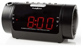 Nedis CLAR005BK - Radiobudík s LED displejem a projektorem 230V